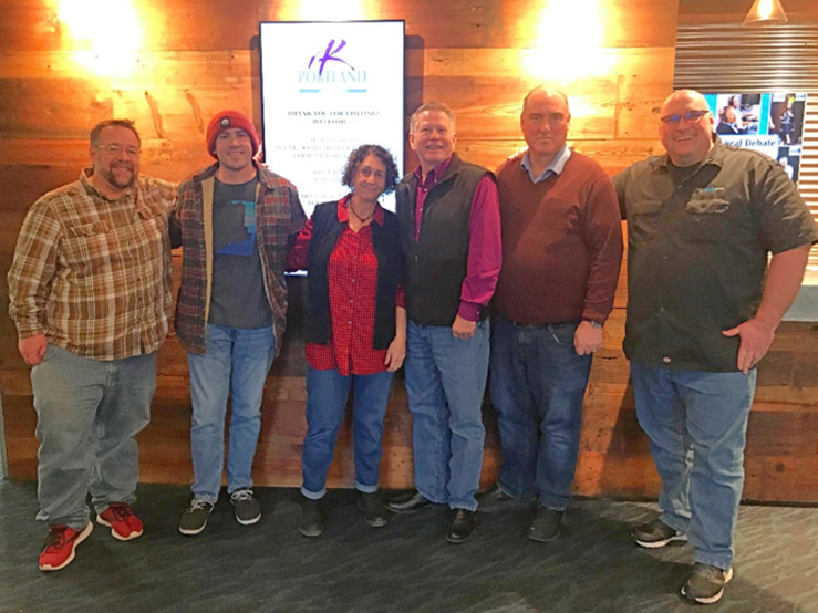 At Saga Communications in Portland: Jonathan Ruppel, Brian Farrell ...